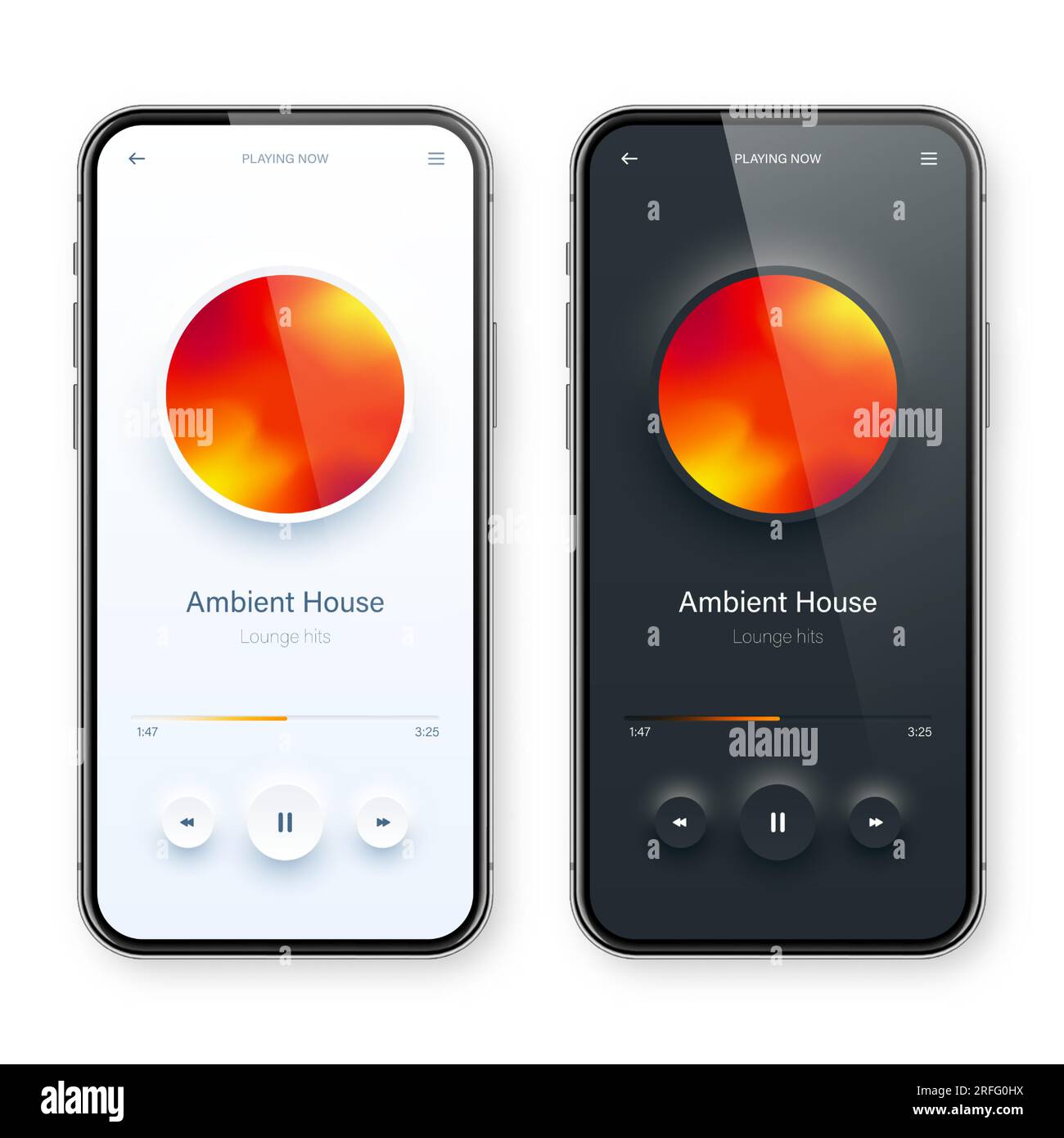 Online audio player user interface, smartphone app UI design. Music ...