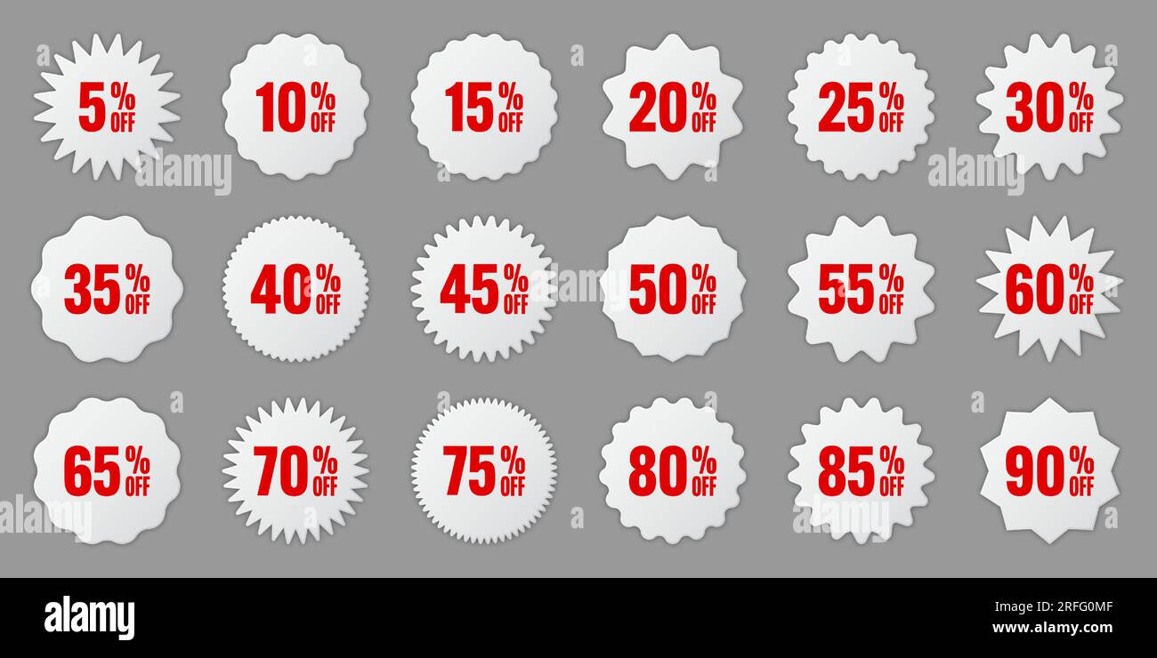 Price tags collection, special offer or shopping discount label with ...