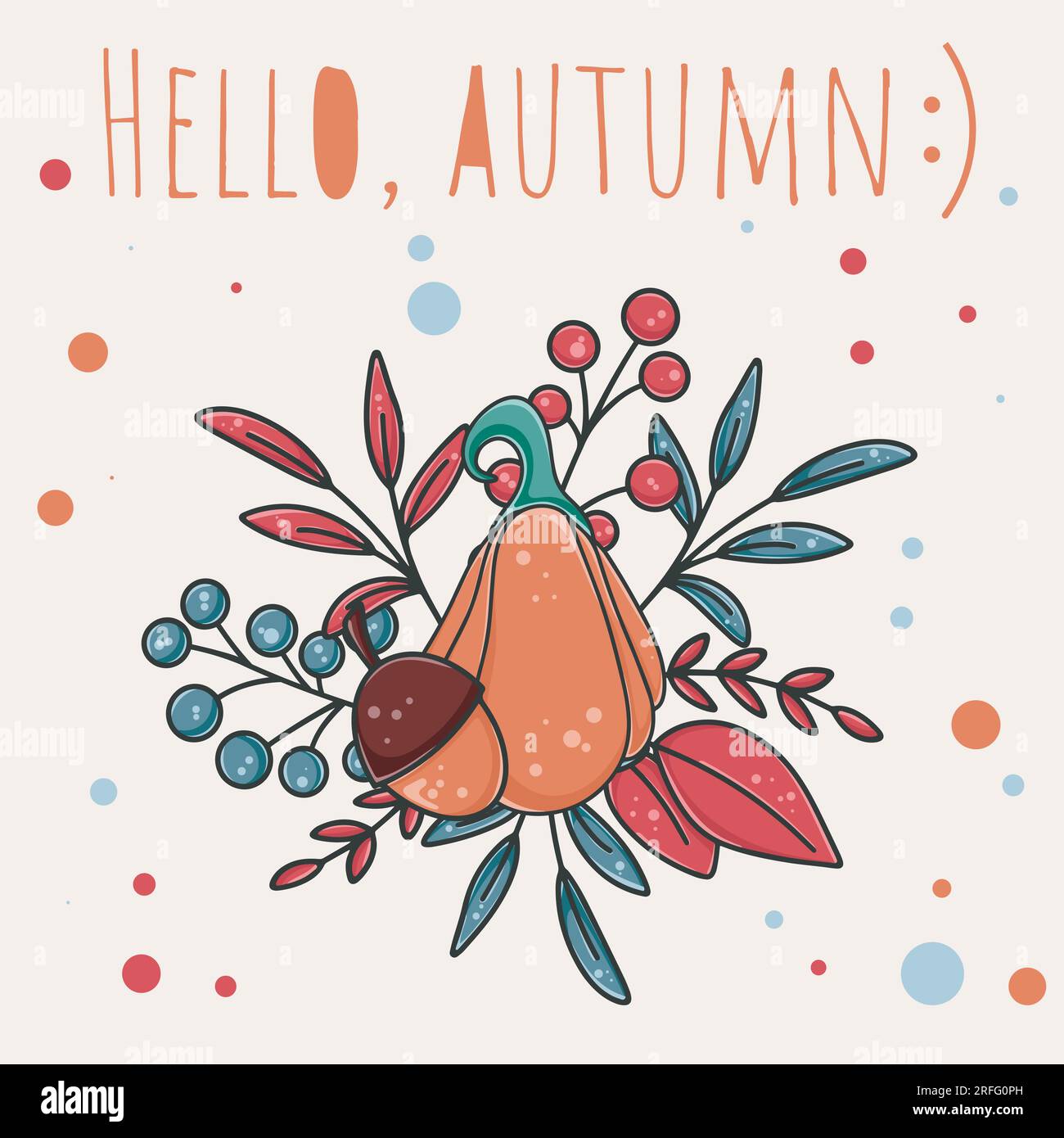Hello fall concept cozy Stock Vector Images - Alamy