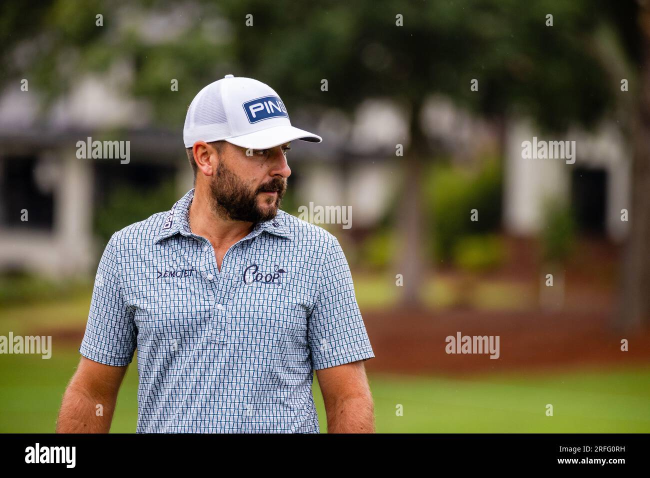August 3, 2023: Stephan Jaeger walks to the tenth tee during the first ...