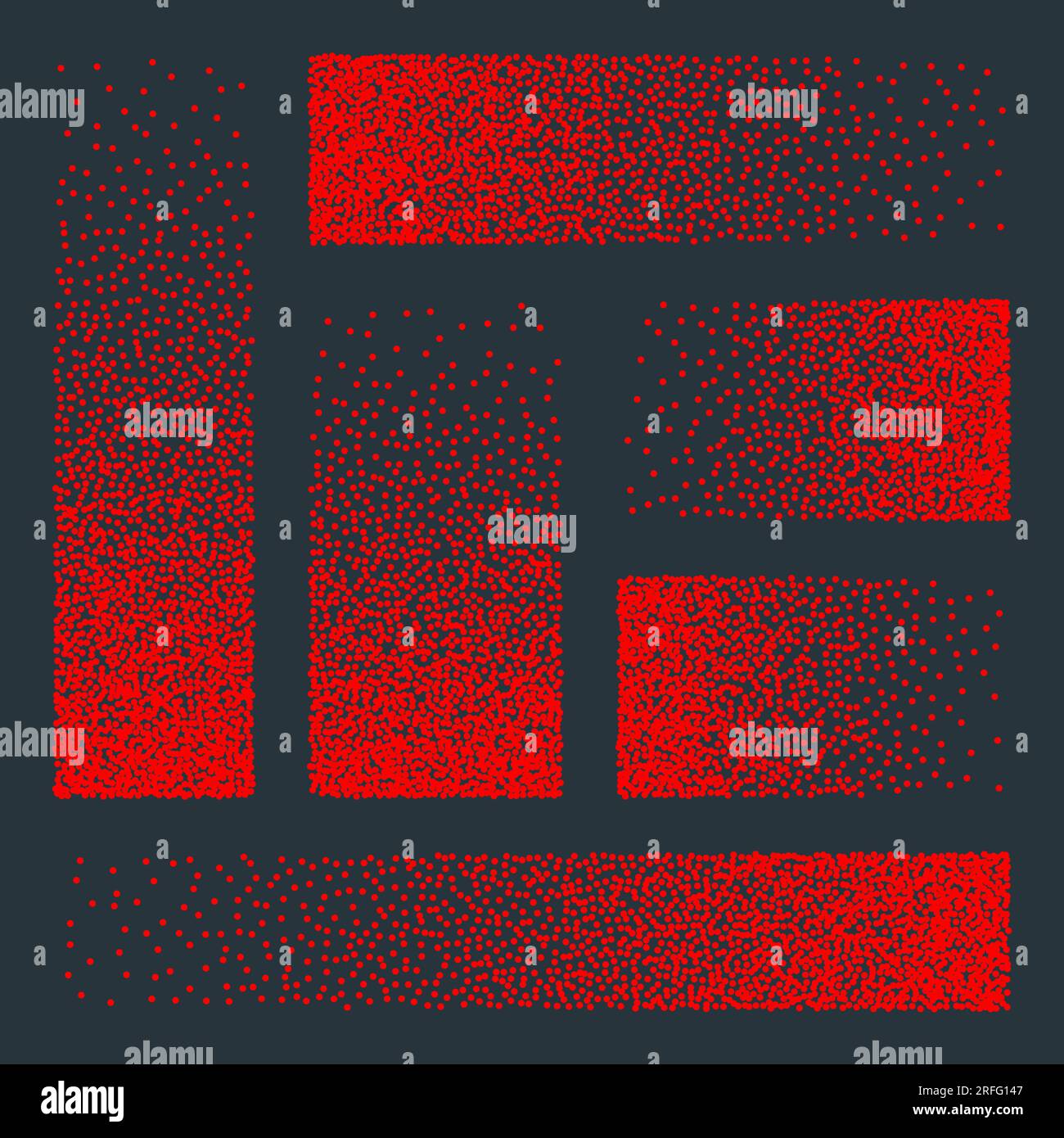 Stipple pattern, red dotted rectangular design elements. Stippling ...