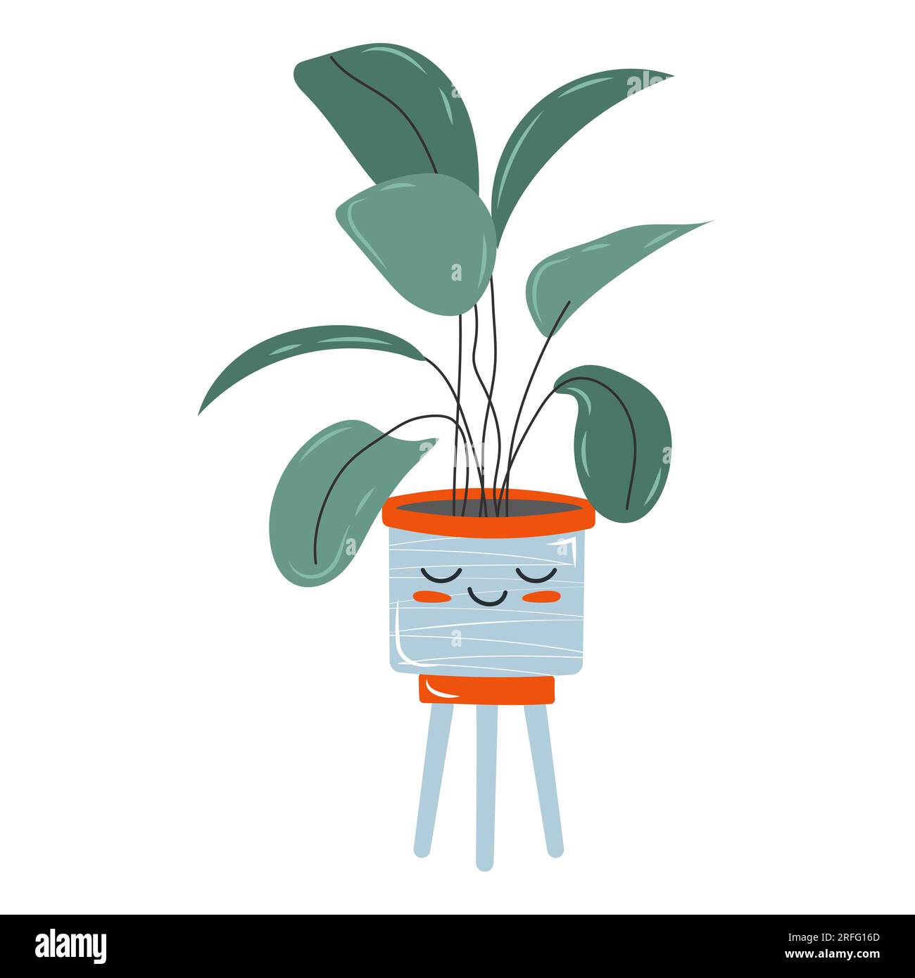 Vector kawaii flower pot Cut Out Stock Images & Pictures - Alamy