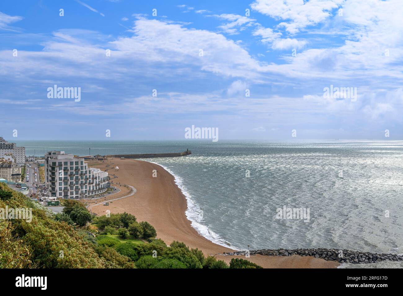 Mermaid Beach / Folkestone Beach. The pebble beach is steeply inclined ...
