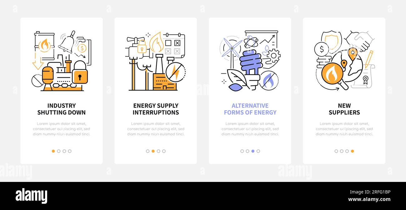 Industry and resources - line design style banners set Stock Vector ...