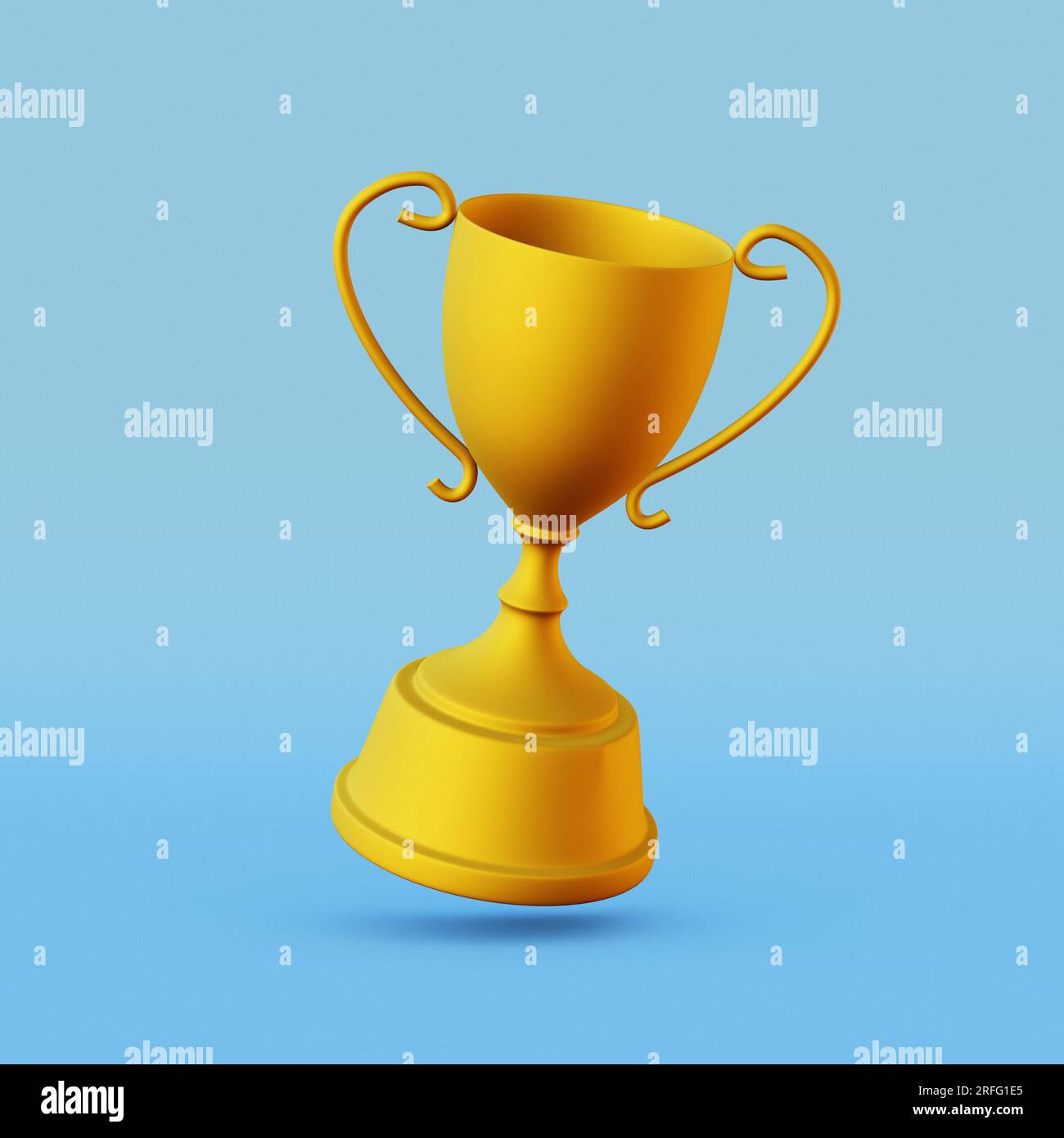 Winner cup on blue background.3d render Stock Photo - Alamy