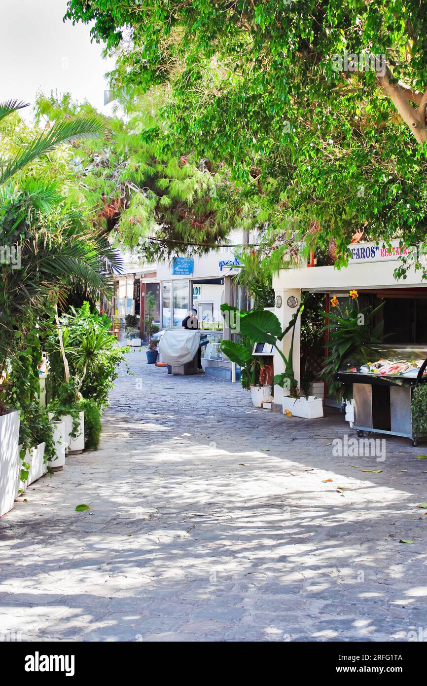 Greek village footpath Stock Photo - Alamy