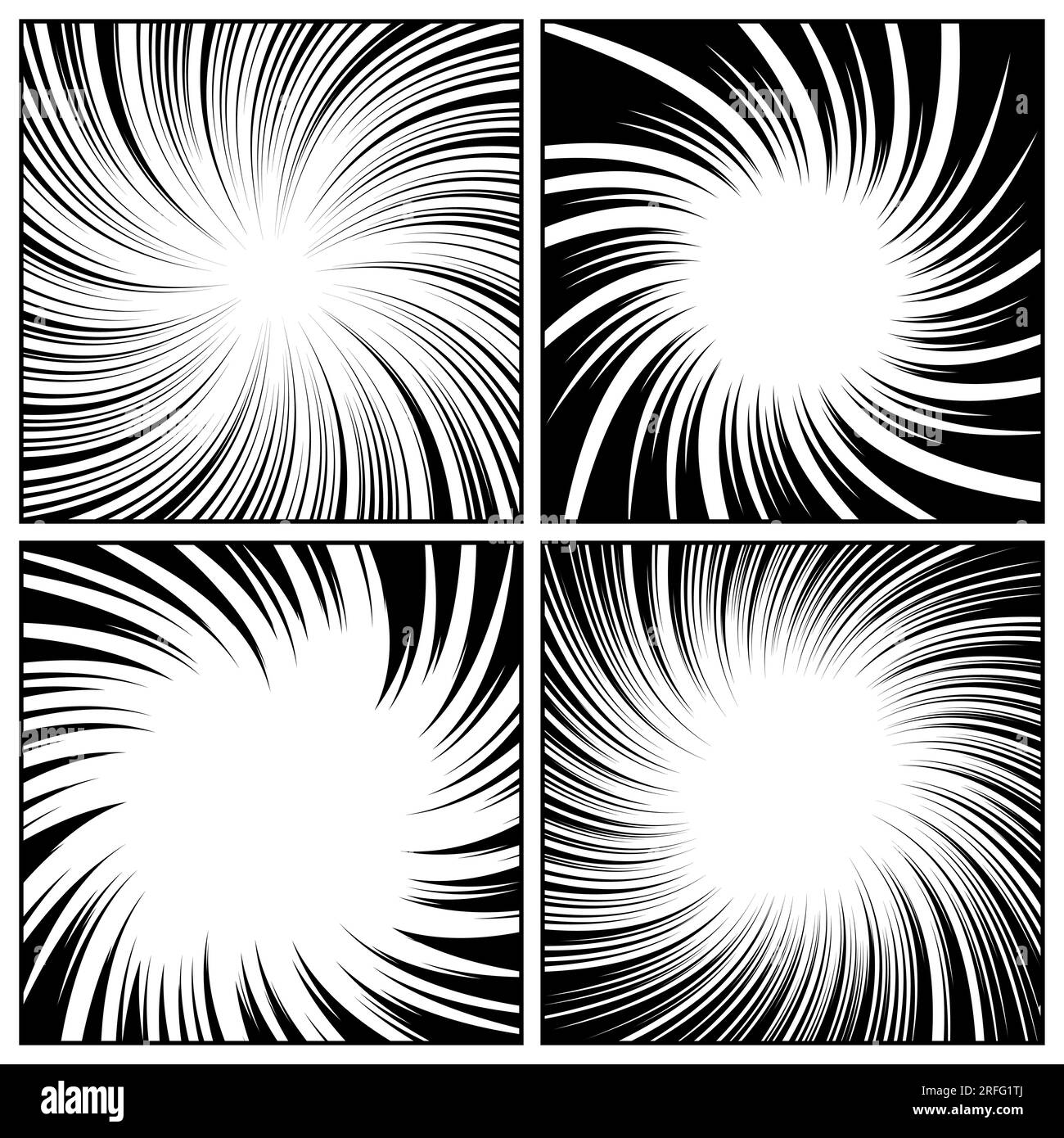 Twisted comic book radial rays, lines. Comics background with motion ...