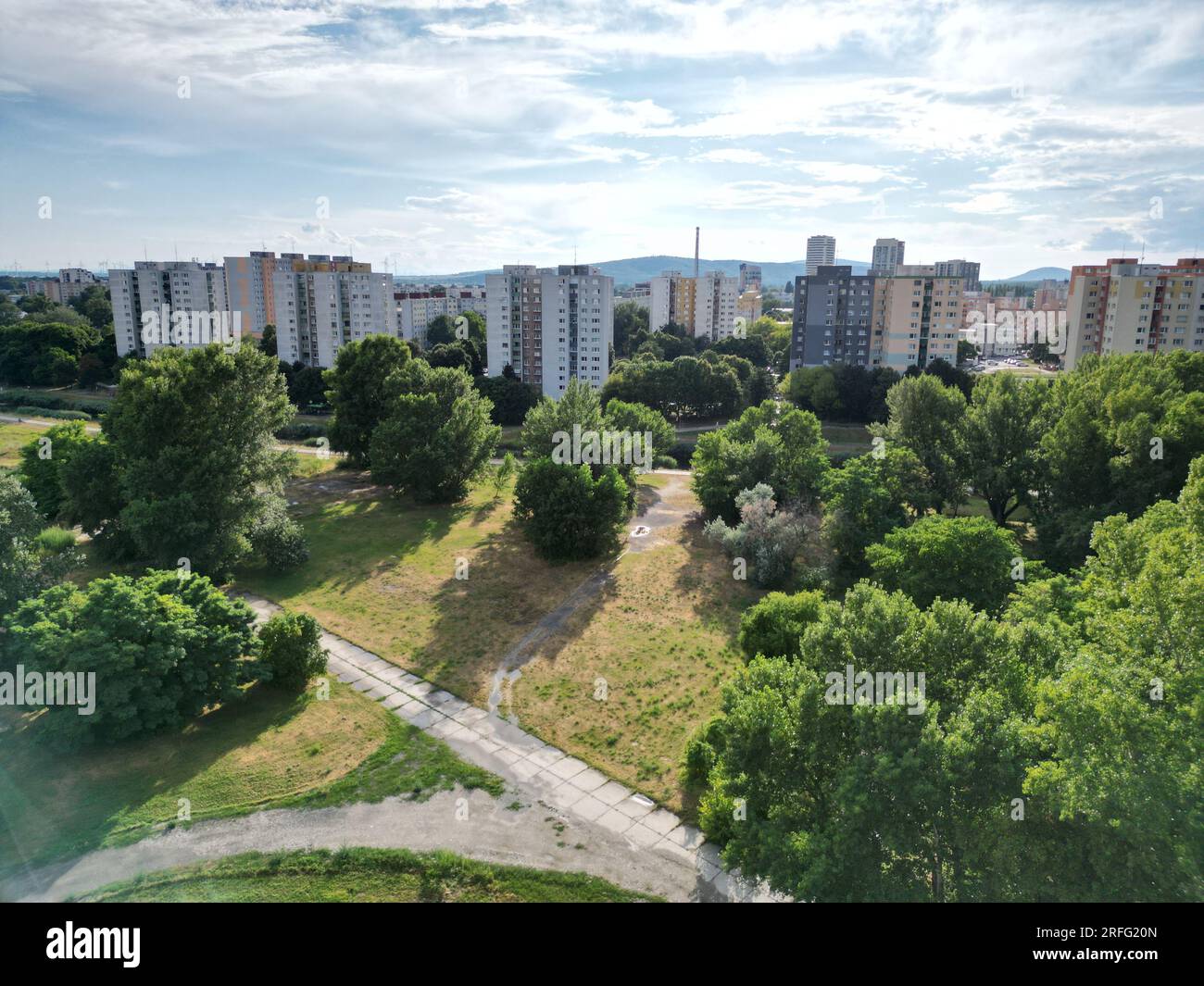 Bratislava-Petrzalka Skylines and Parks Stock Photo - Alamy