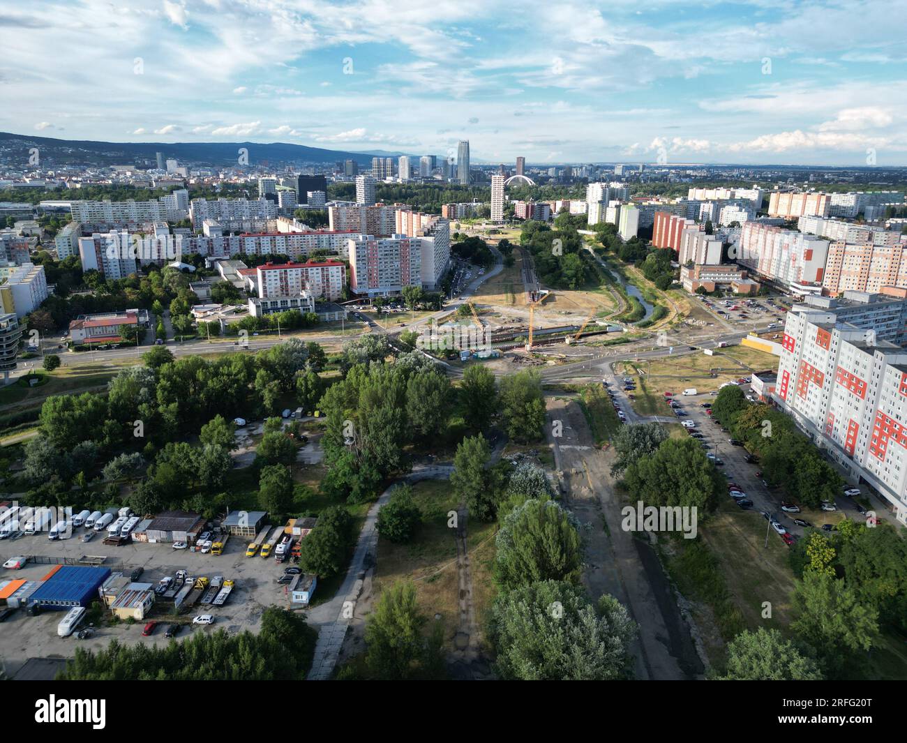 Bratislava-Petrzalka Skylines and Parks Stock Photo - Alamy