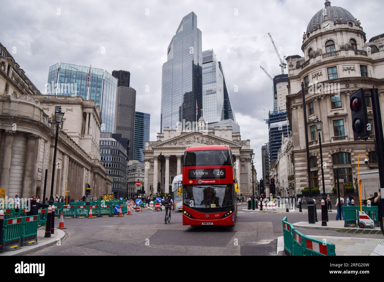 London, UK. 3rd August 2023. Exterior view of the Bank of England and ...
