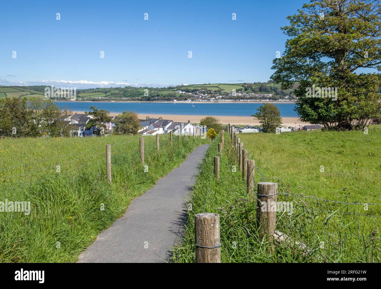 Looking across the Tywi Estuary in Carmarthenshire towards Ferryside ...