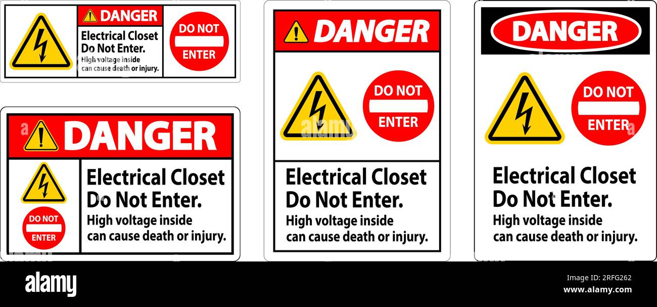 Danger Sign Electrical Closet - Do Not Enter. High Voltage Inside Can ...