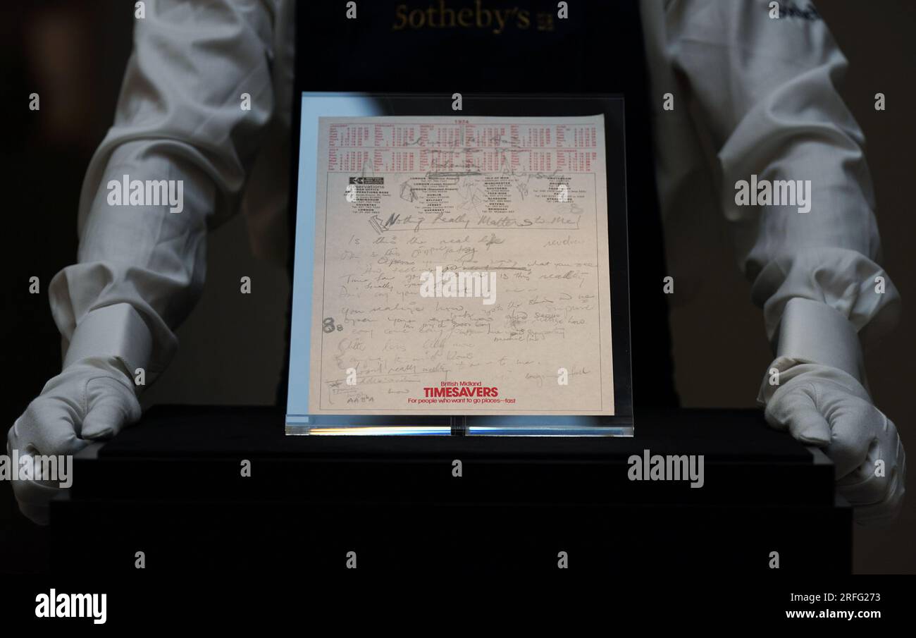 Freddie Mercury's handwritten working draft for Bohemian Rhapsody ...