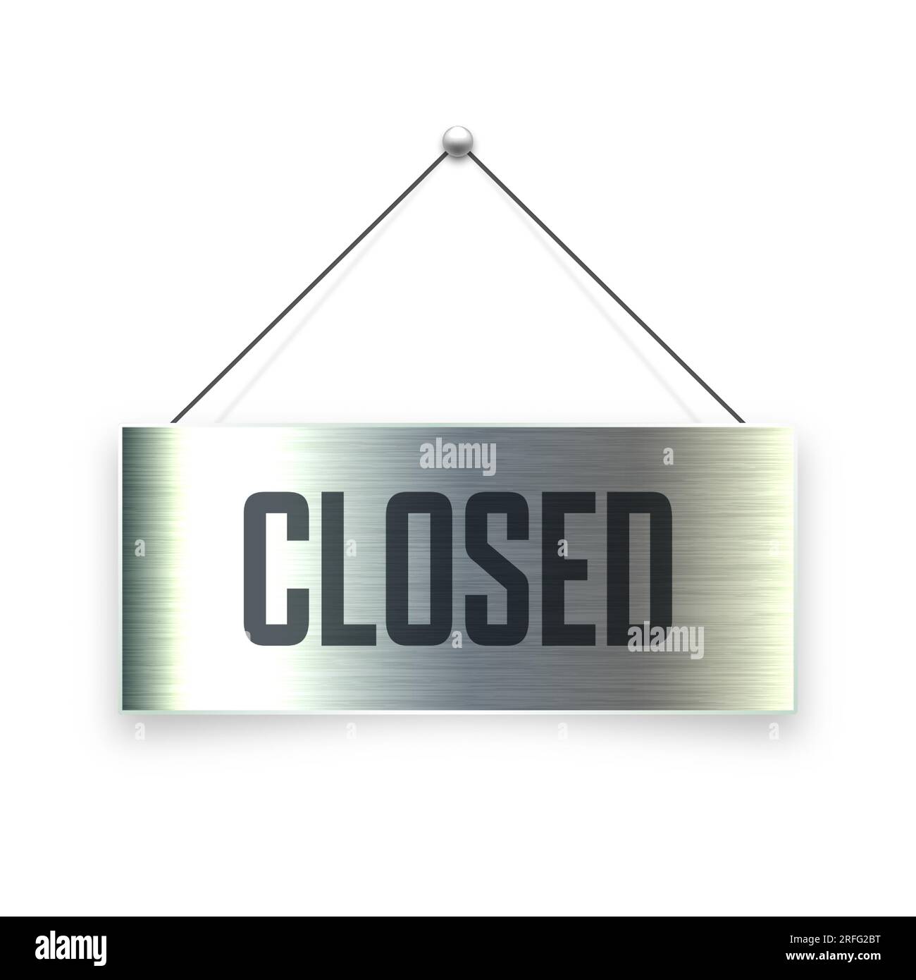 Brushed metal Closed hanging signboard. Vintage door sign for cafe ...