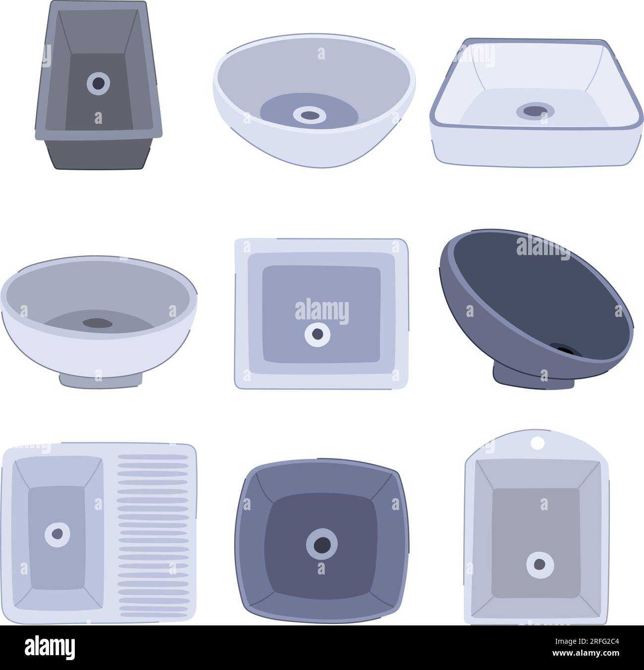 sink ceramic set cartoon vector illustration Stock Vector Image & Art ...