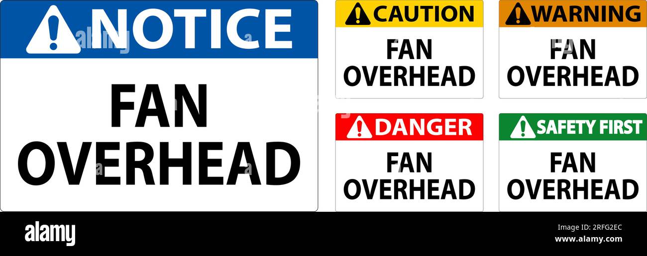 Caution Sign Fan Overhead Stock Vector Image & Art - Alamy