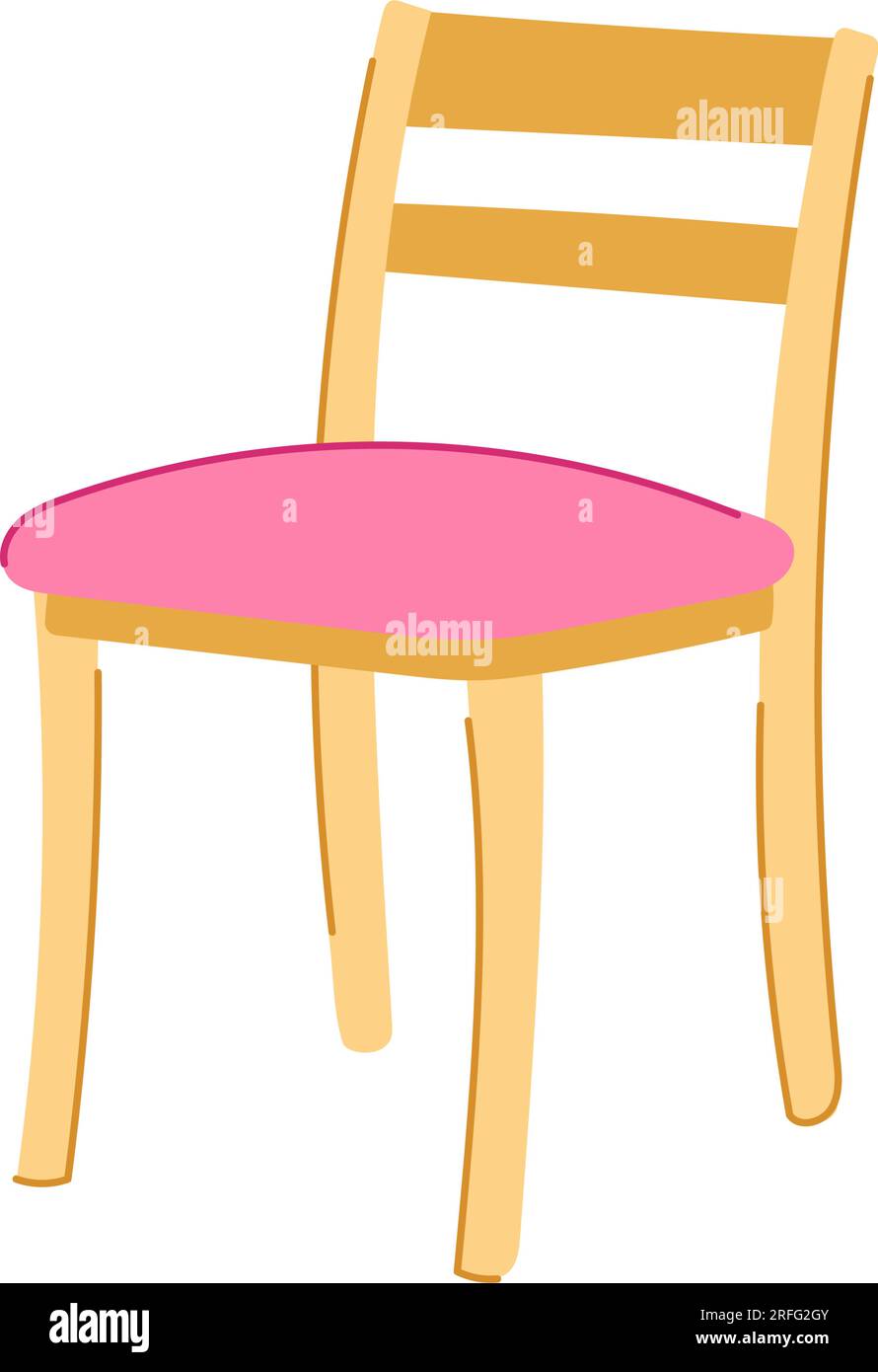 modern wooden chair cartoon vector illustration Stock Vector Image ...