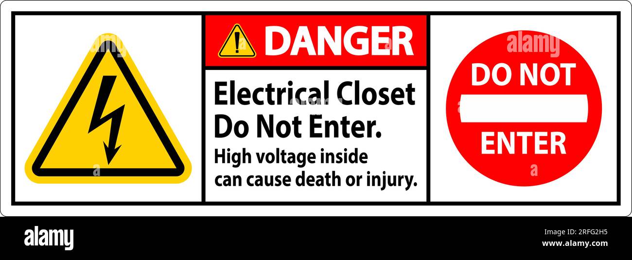 Danger Sign Electrical Closet - Do Not Enter. High Voltage Inside Can ...