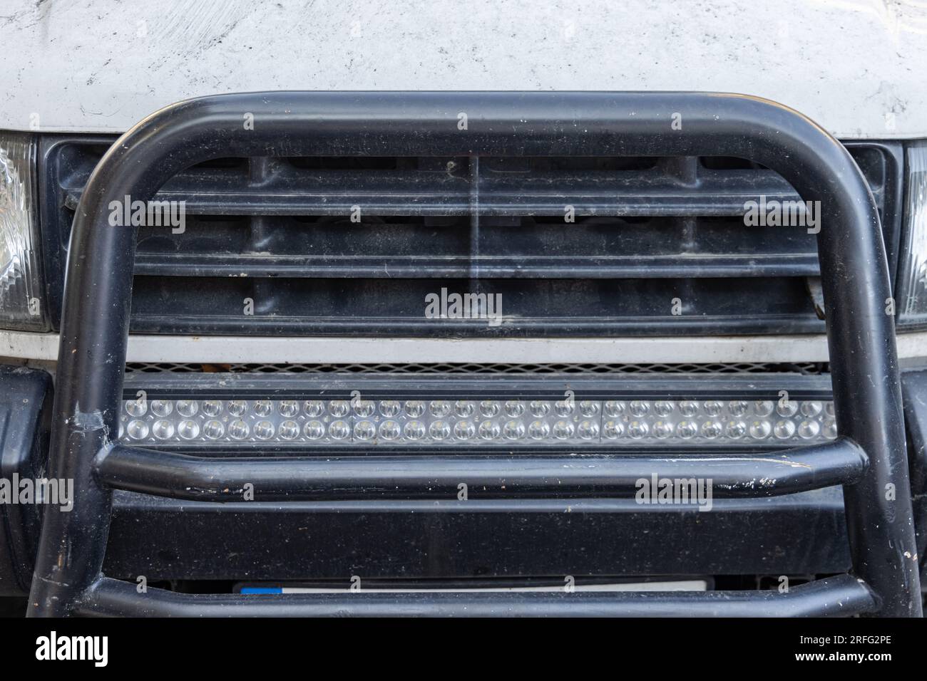 Bull Bar With Led Light Strip All Terrain Vehicle Front View Stock ...