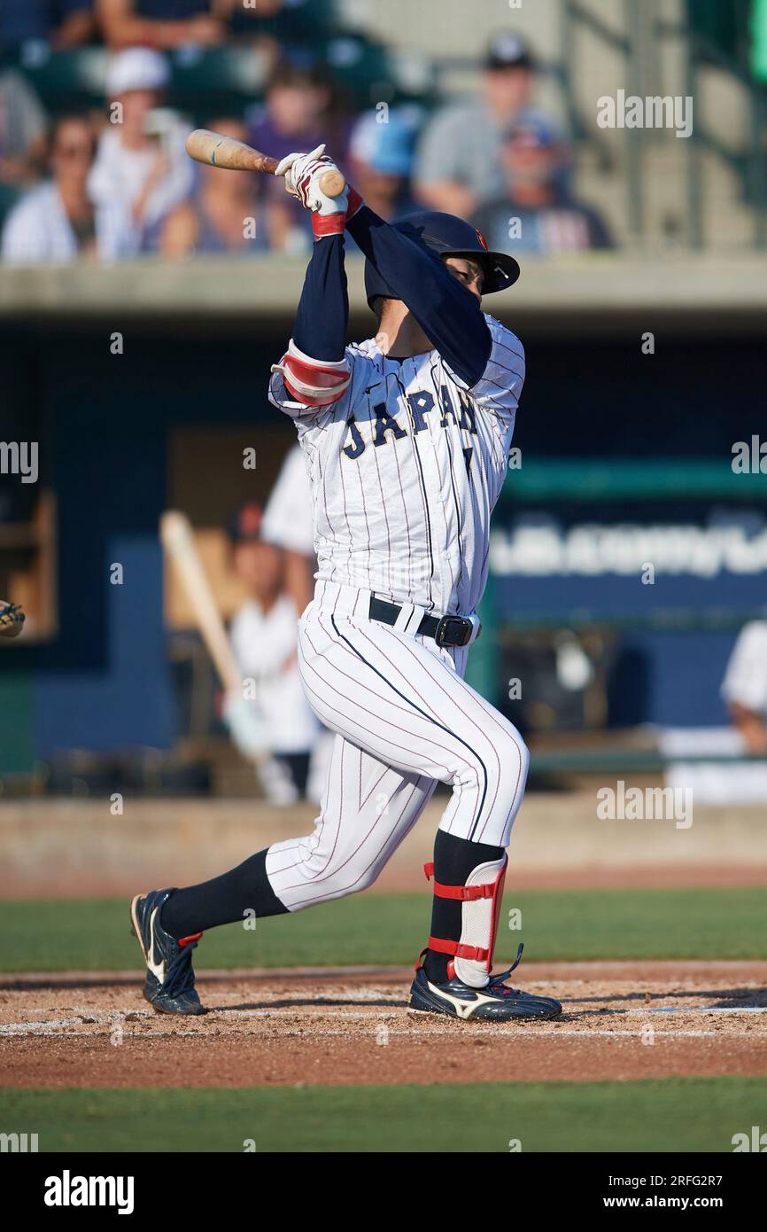 Toyo Kumada (7) of Japan at bat during the Collegiate All-Star ...