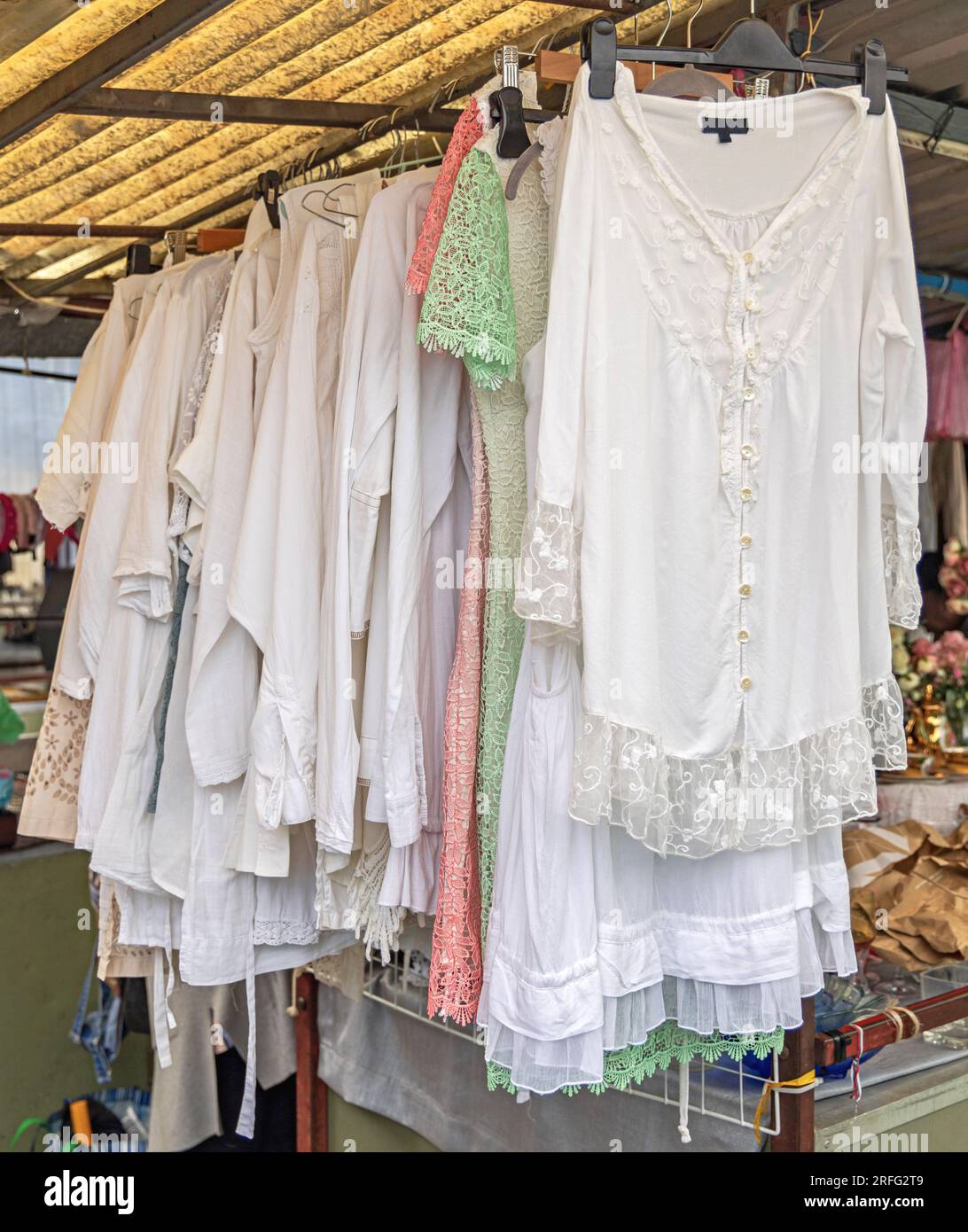 White Dresses Lace Cotton Linen for Hot Summer Fashion Flea Market ...