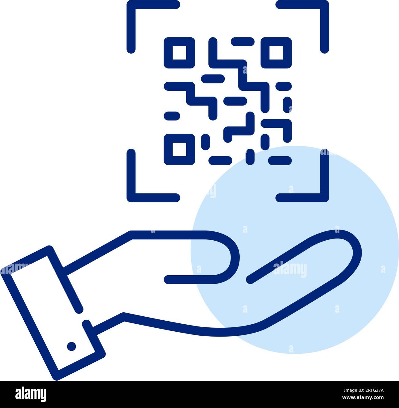 Hand holding a QR code for payment. Pixel perfect, editable stroke icon ...