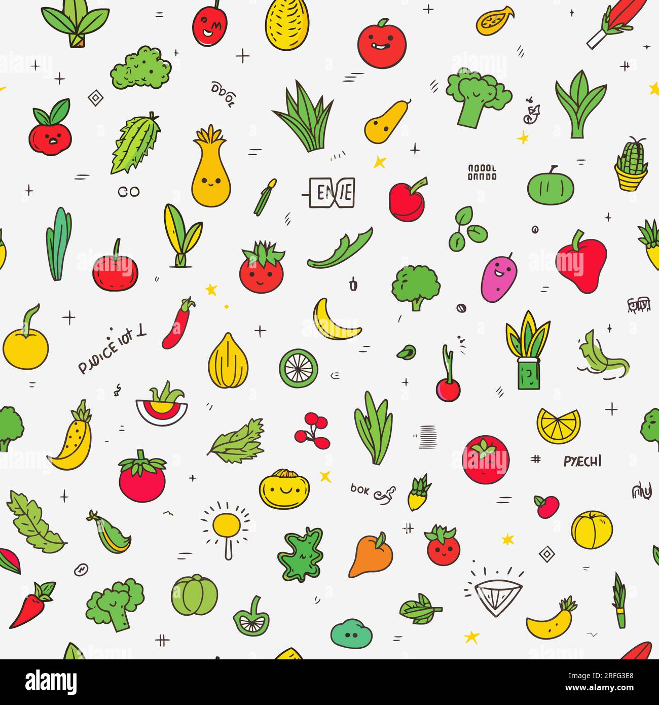 Fun seamless vegetable pattern. Happy smiling vegetarian food ...