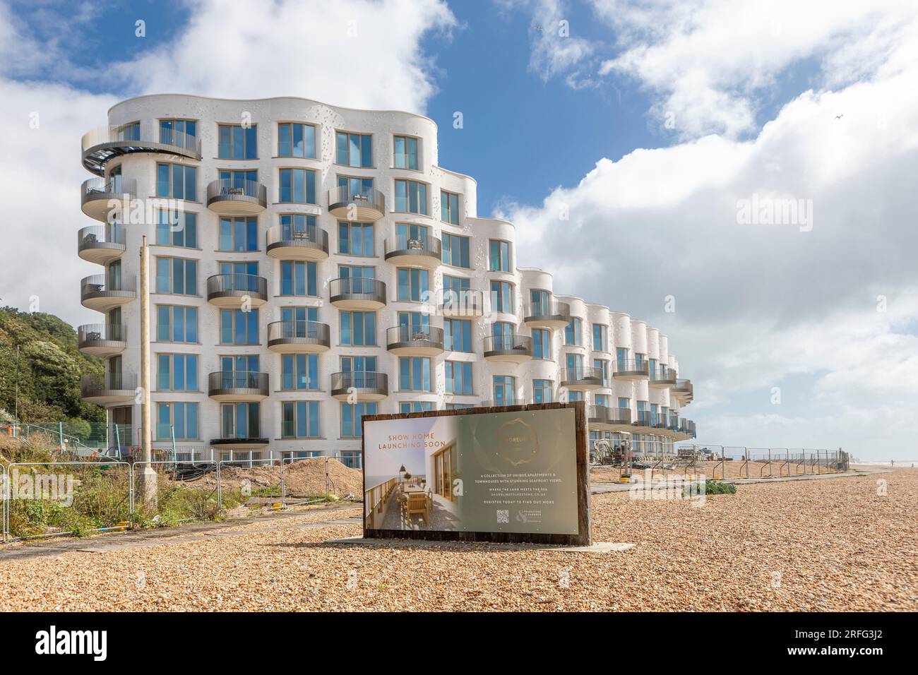 The Shoreline development on Folkestone Beach nearing completion Stock ...