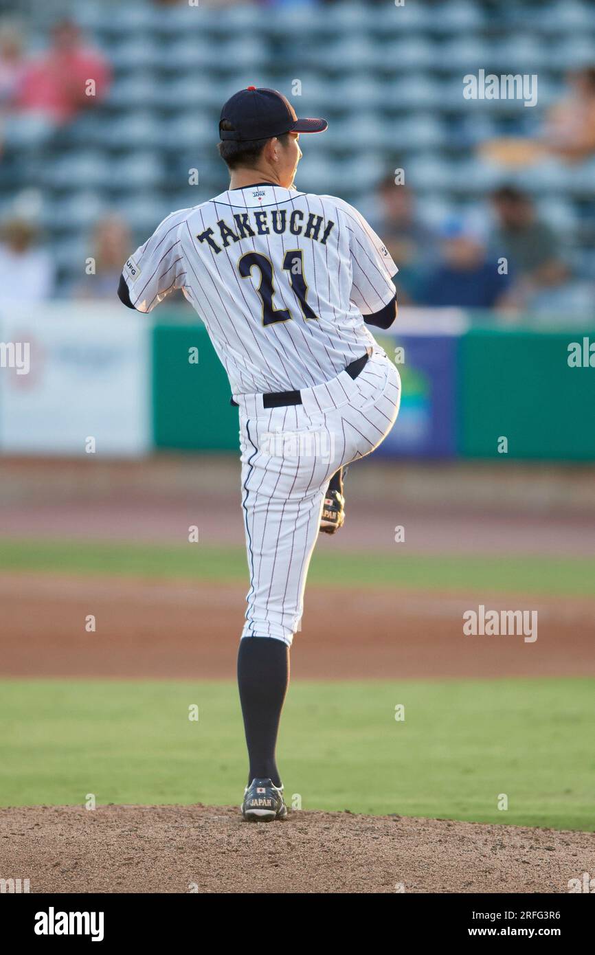 Japan pitcher Natsuki Takeuchi (21) during the Collegiate All-Star ...