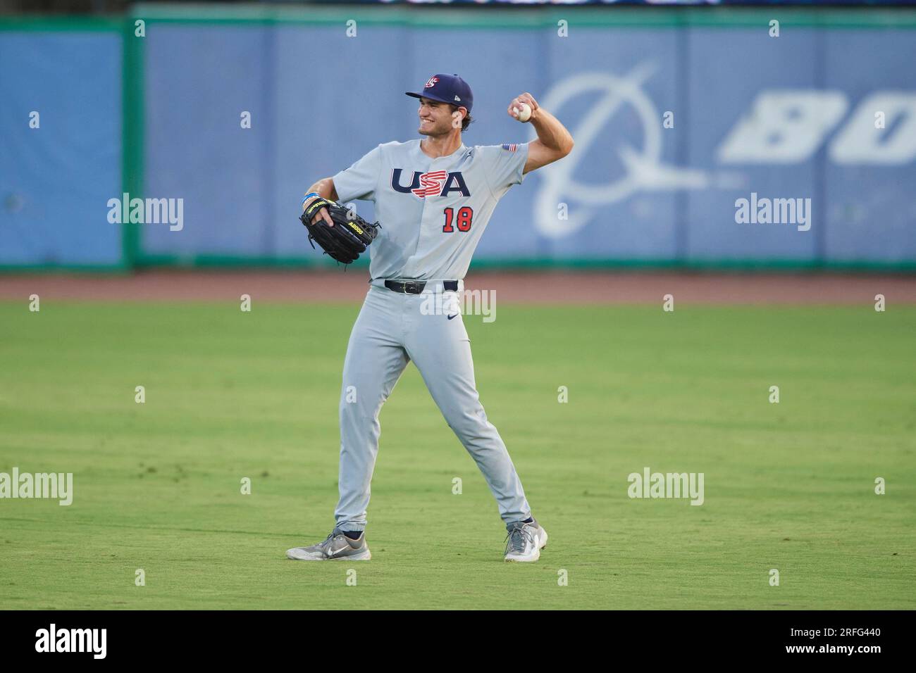 Outfielder Jace LaViolette (18) (Texas A&M) of the USA Collegiate ...