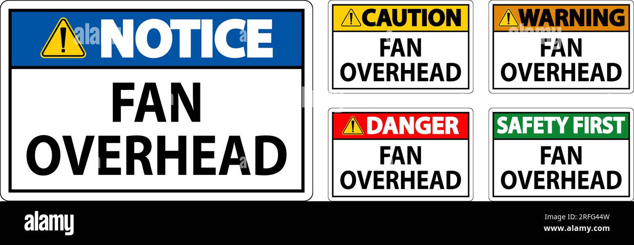 Caution Sign Fan Overhead Stock Vector Image & Art - Alamy