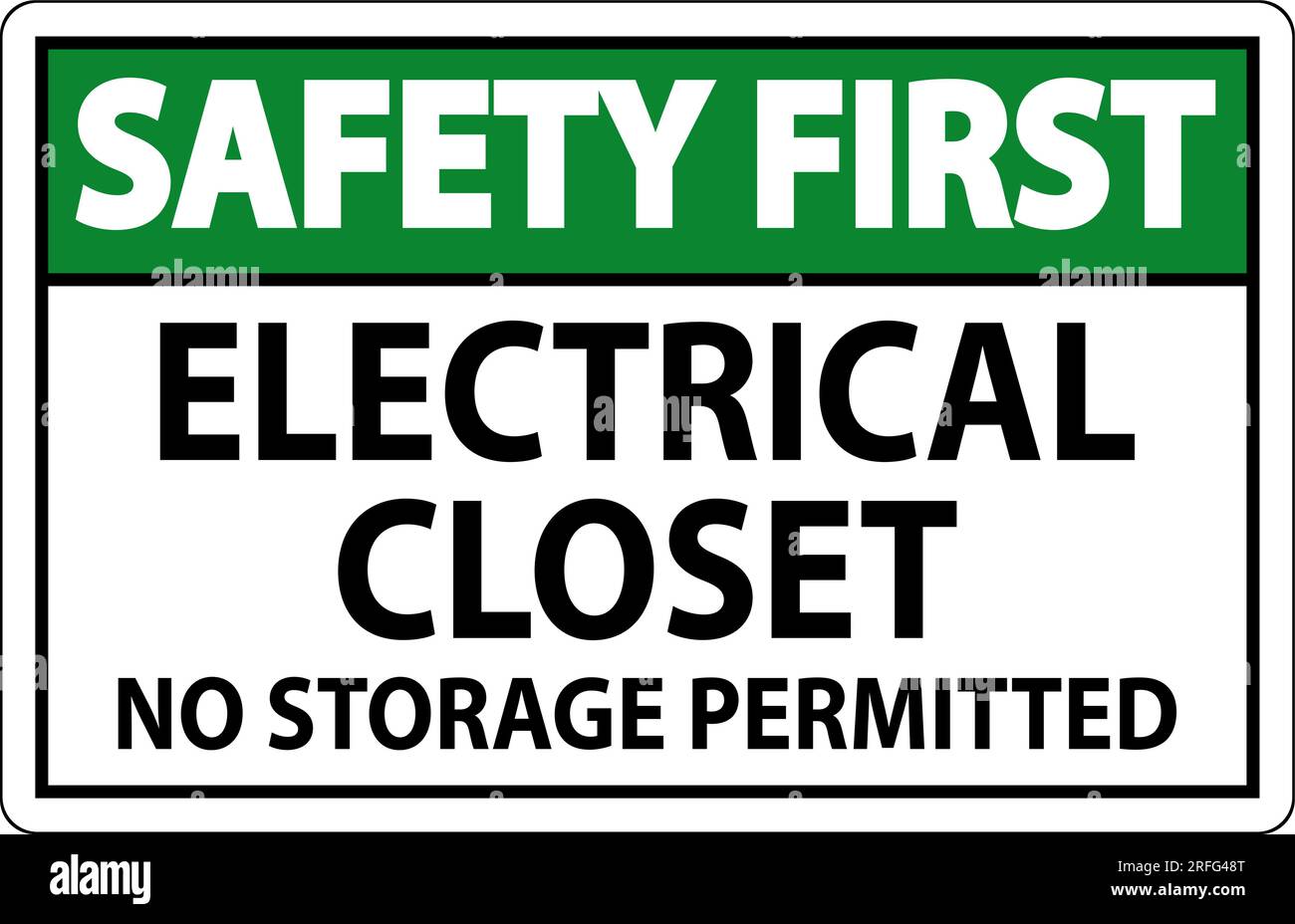 Safety First Sign Electrical Closet - No Storage Permitted Stock Vector ...