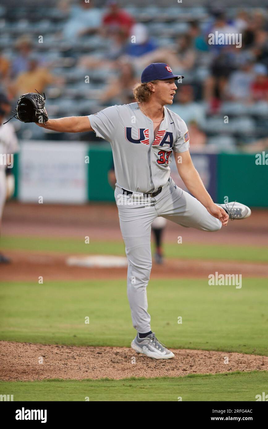 USA Baseball Collegiate National Team pitcher Hagen Smith (33) (Arkansas) during the Collegiate ...