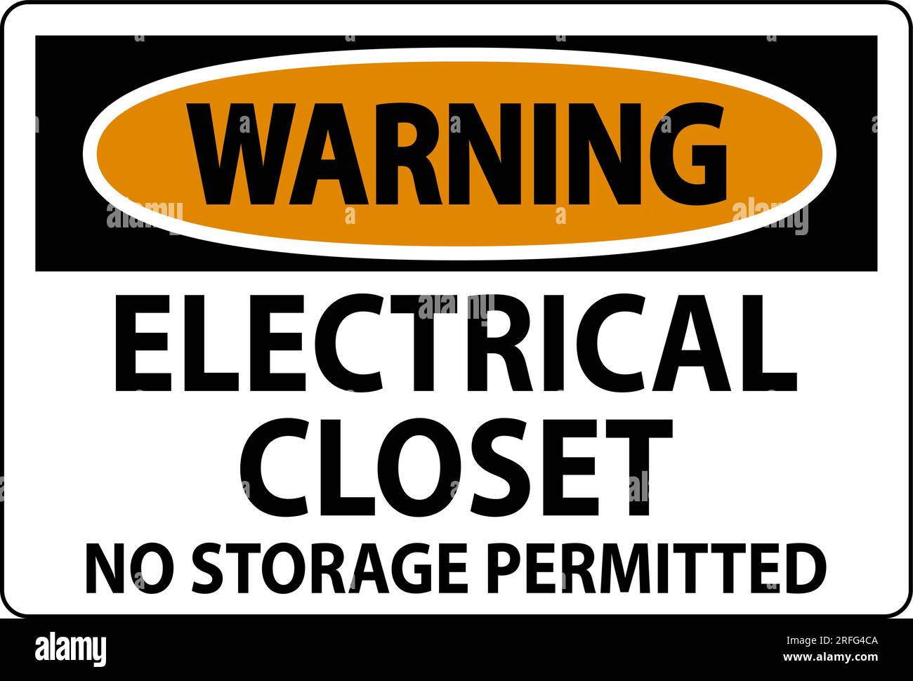 Warning Sign Electrical Closet - No Storage Permitted Stock Vector ...
