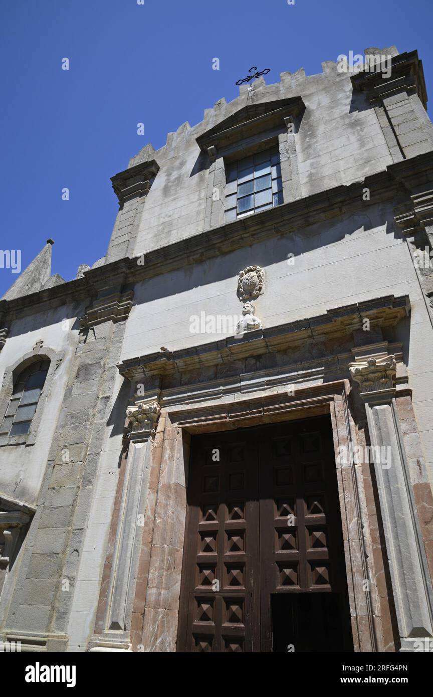 Landscape with scenic exterior view of the Siculo-Norman style Chiesa ...