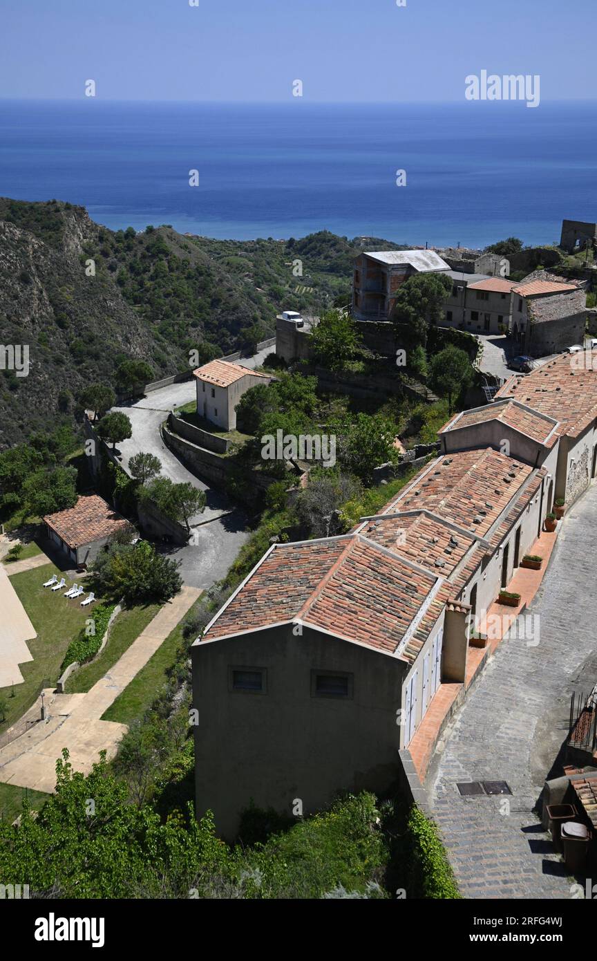 Natural rural landscape in Savoca Sicily, Italy Stock Photo - Alamy