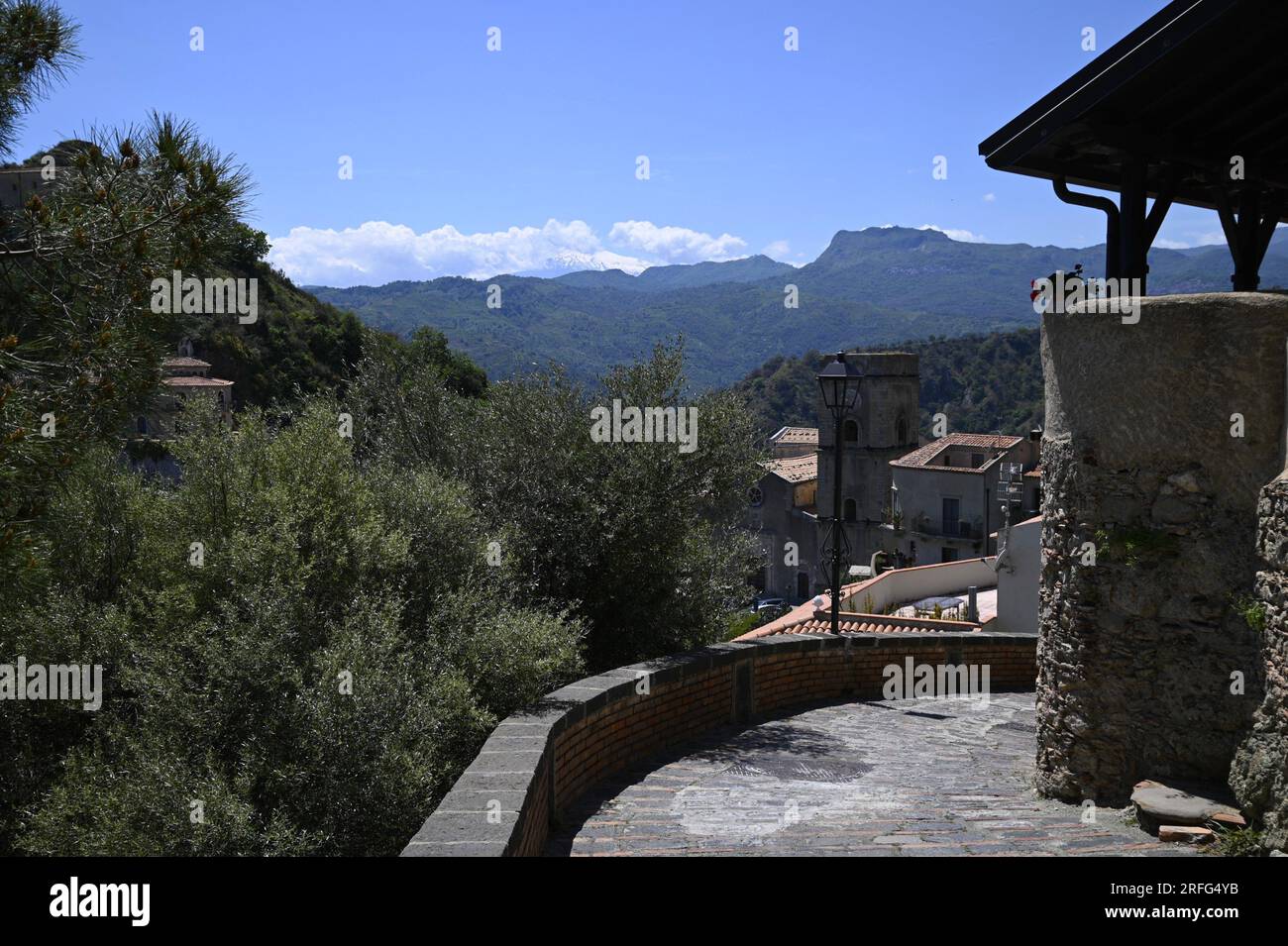Natural rural landscape in Savoca Sicily, Italy Stock Photo - Alamy