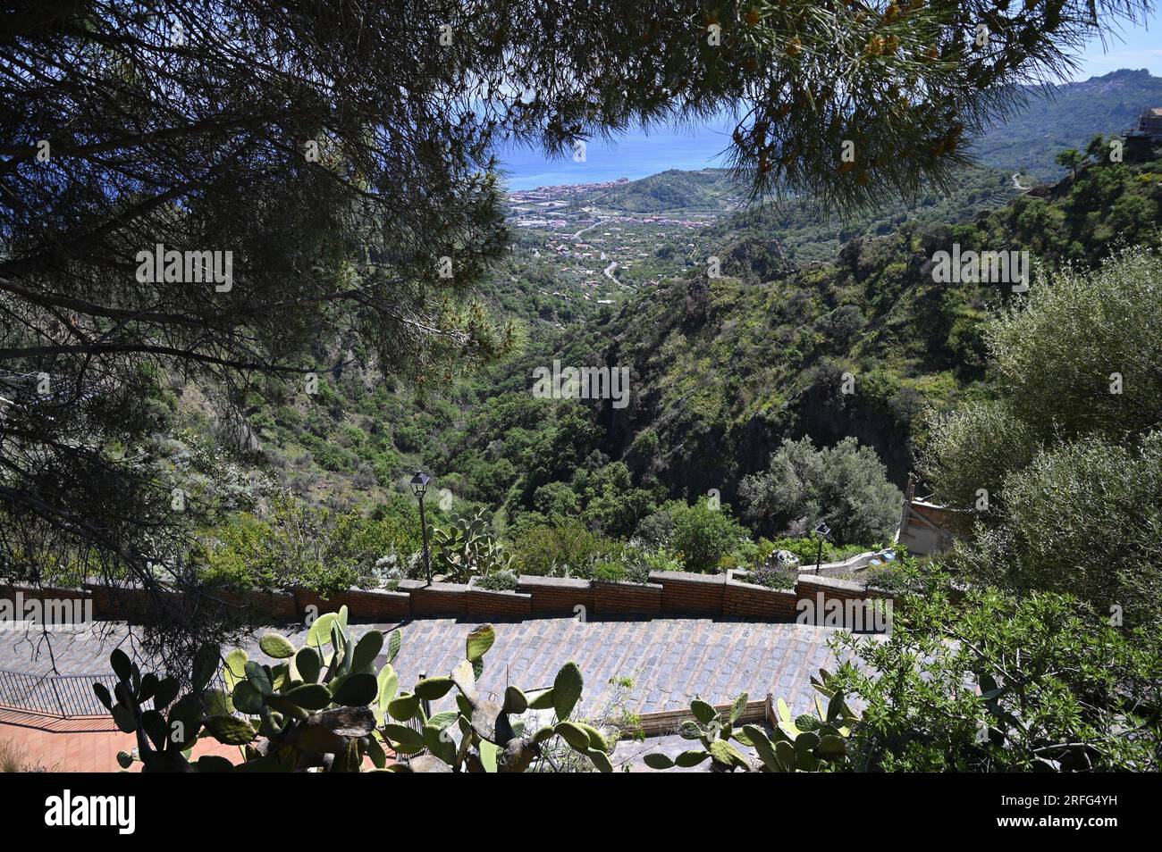 Natural rural landscape in Savoca Sicily, Italy Stock Photo - Alamy