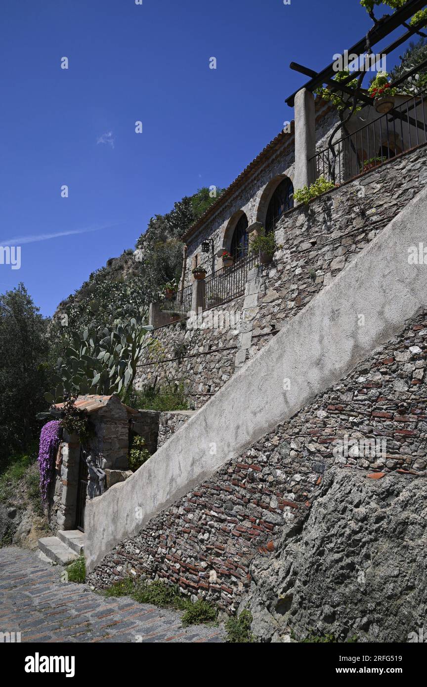 Natural rural landscape in Savoca Sicily, Italy Stock Photo - Alamy