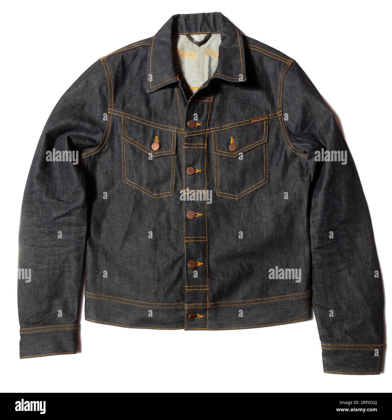 Dark denim jacket Stock Photo - Alamy