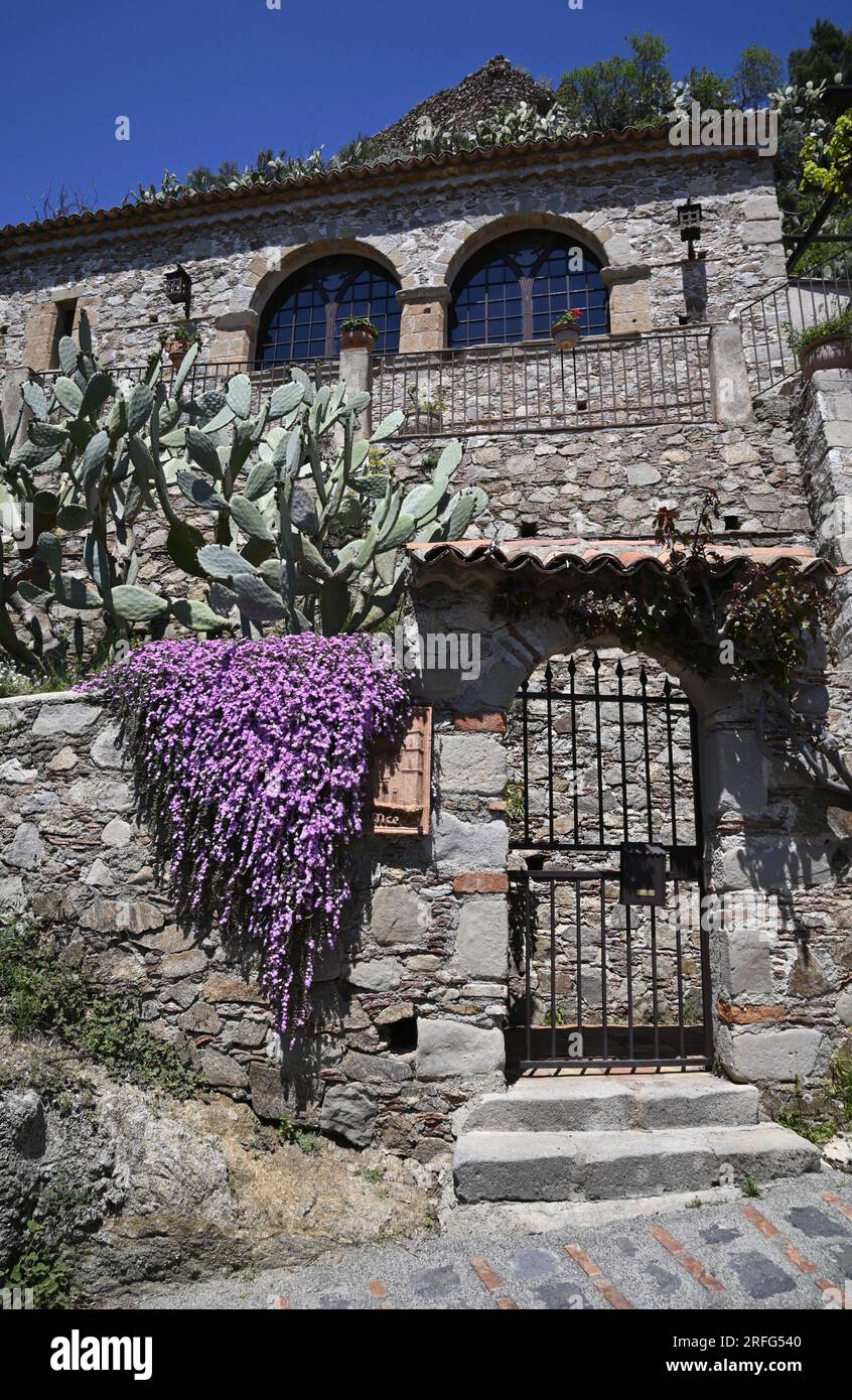 Landscape with a typical rural house in the countryside of Savoca in ...