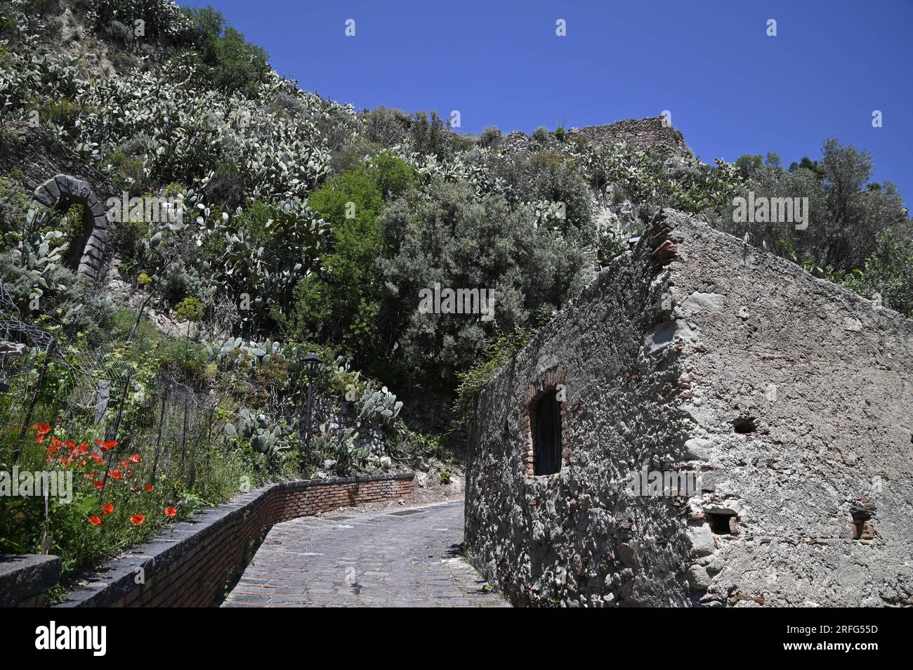 Natural rural landscape in Savoca Sicily, Italy Stock Photo - Alamy