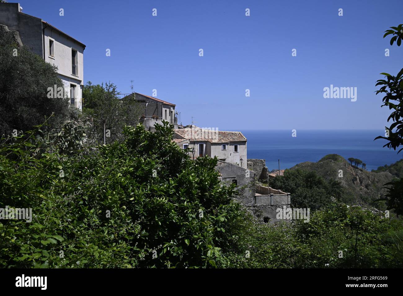Natural rural landscape in Savoca Sicily, Italy Stock Photo - Alamy