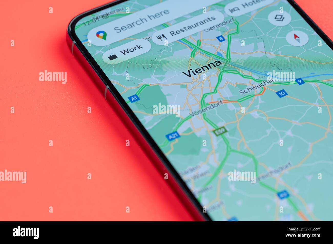 New York, USA - July 21, 2023: Making best route through traffic jam in ...