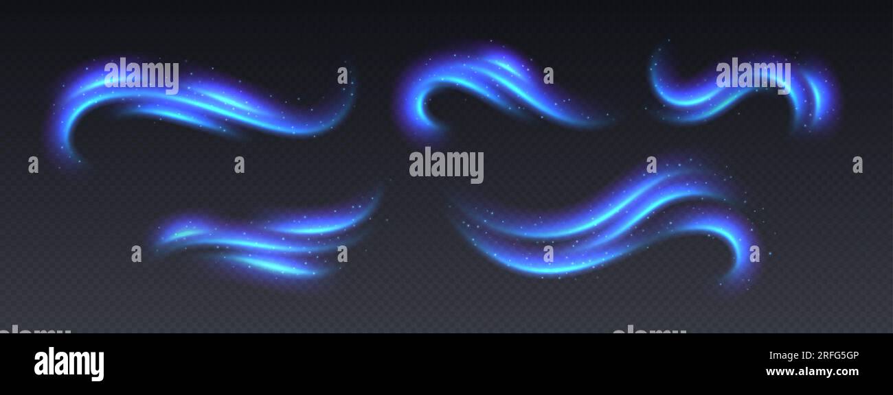 Cold air flow effect, fresh breeze, winter freezing wind, blue light ...