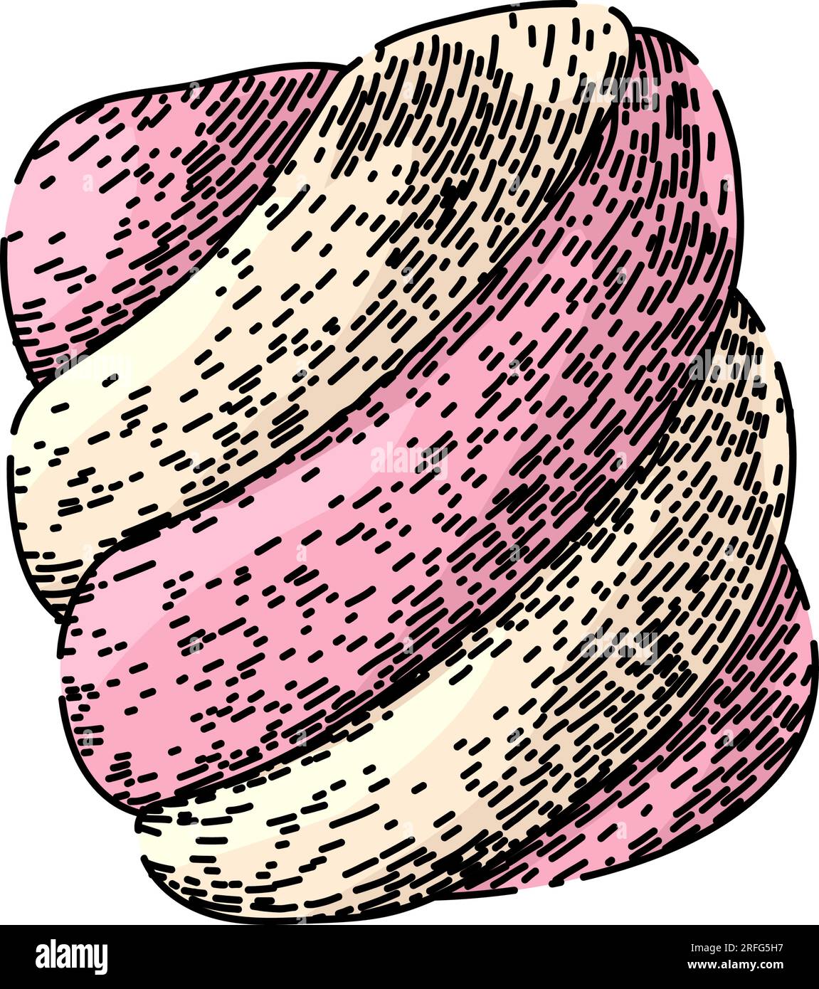 pink marshmallow candy sketch hand drawn vector Stock Vector Image ...