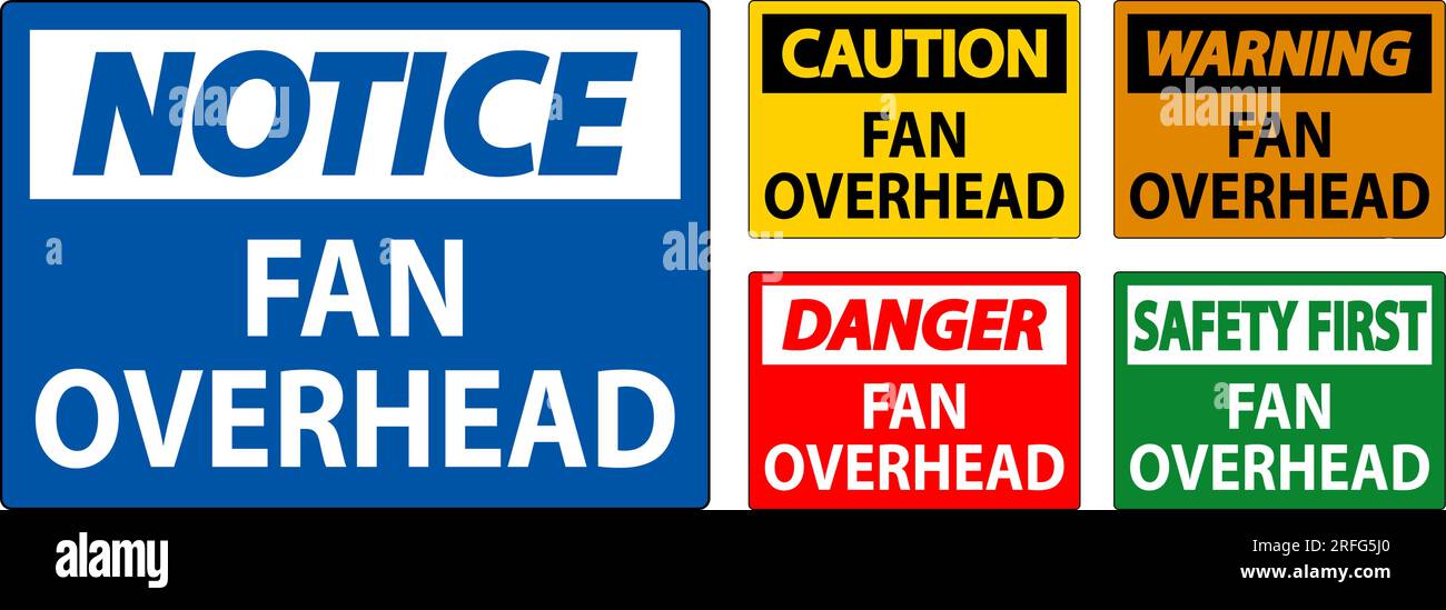 Caution Sign Fan Overhead Stock Vector Image & Art - Alamy