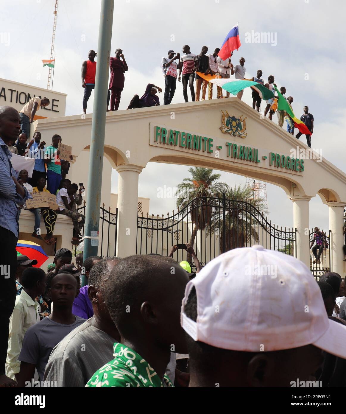 Niamey, Niger. 03rd Aug, 2023. People demonstrate in Niger's capital ...