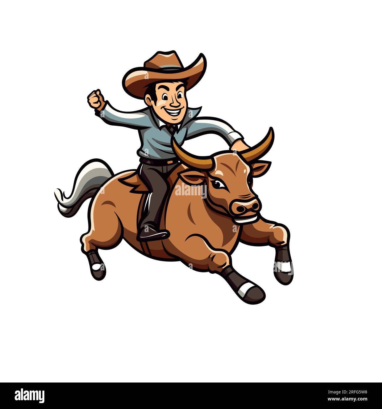 Girl Bull Riding Cartoon