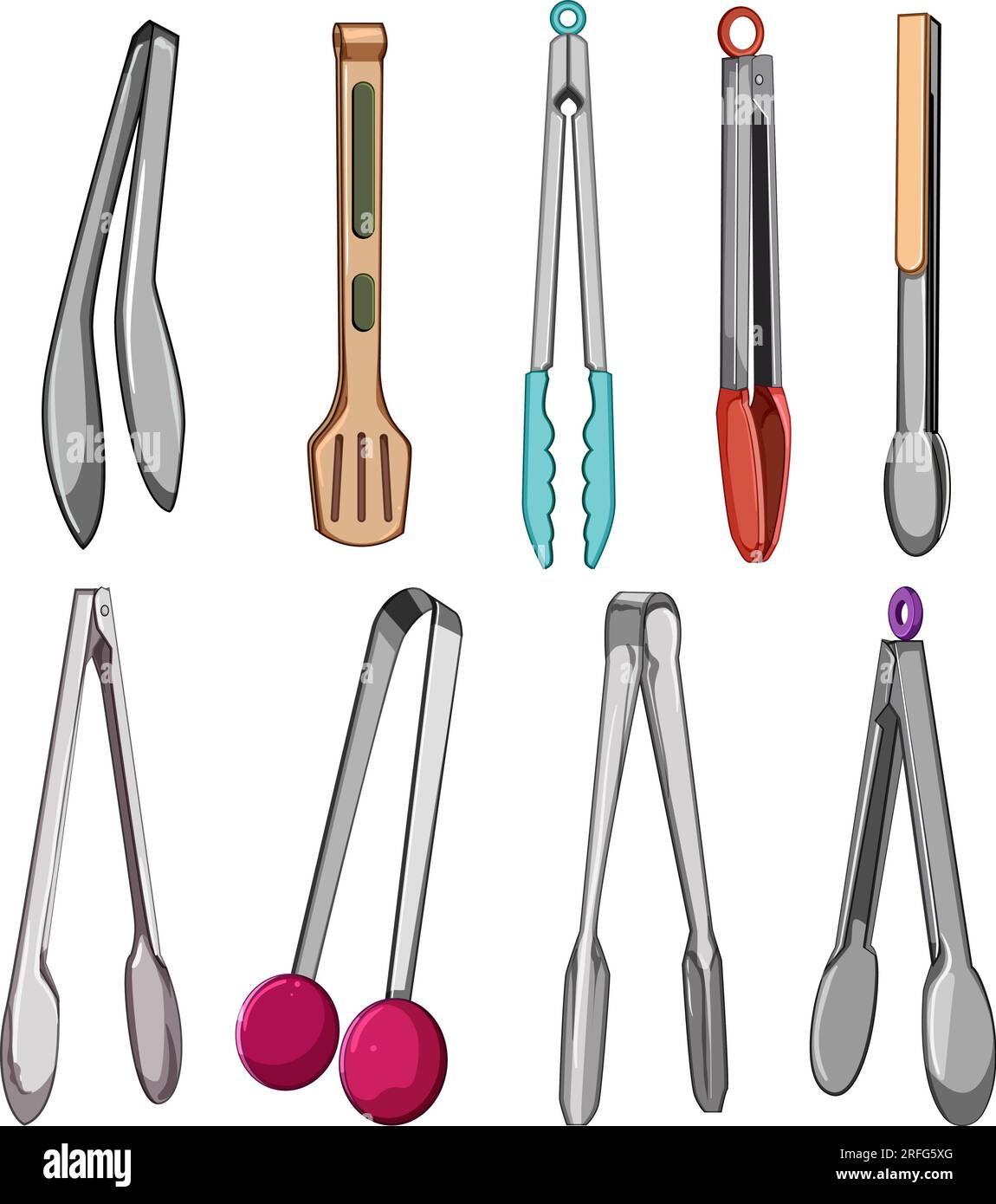 tongs hand set cartoon vector illustration Stock Vector Image & Art - Alamy